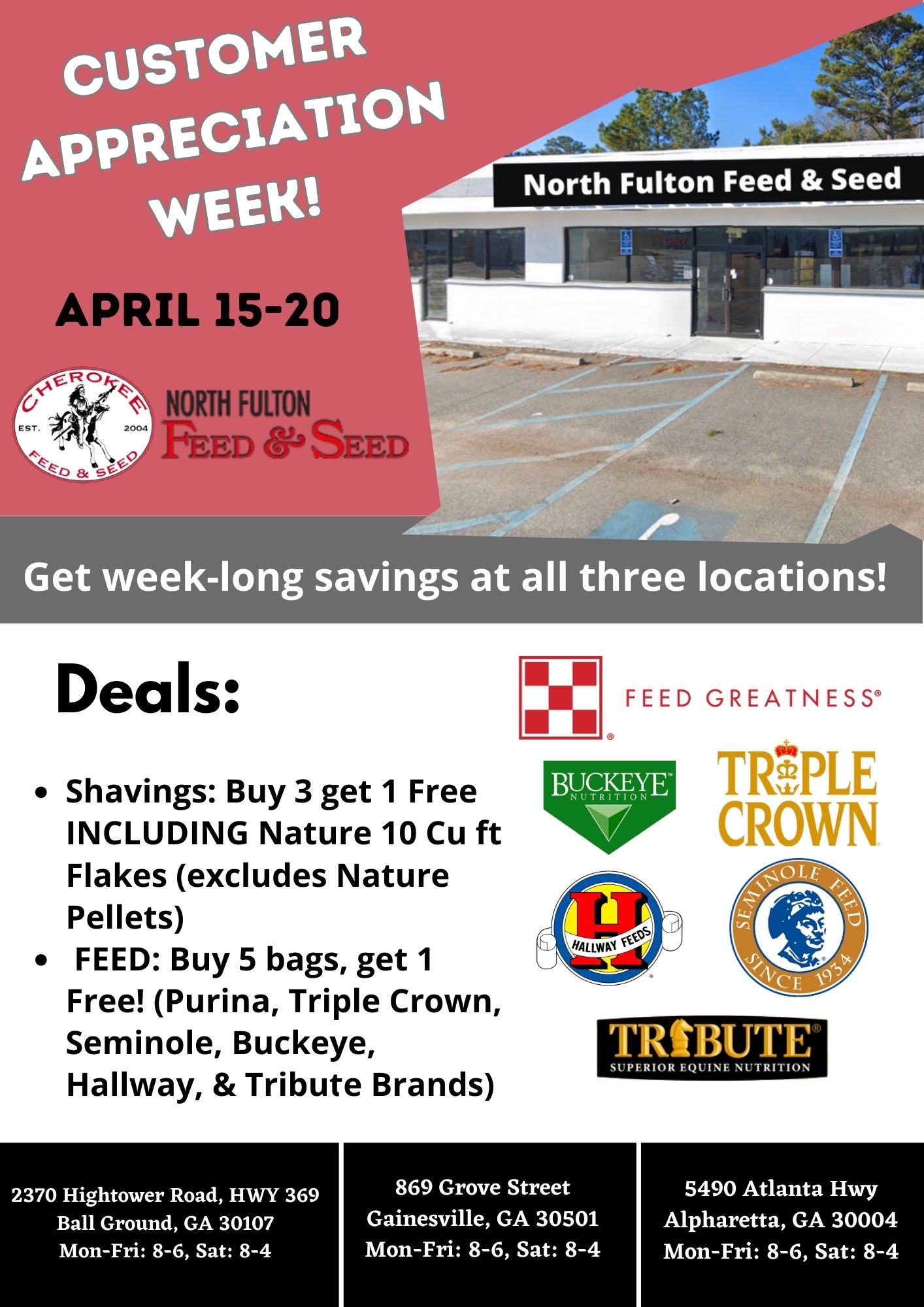 Spring Customer Appreciation Week - North Fulton Feed & Seed
